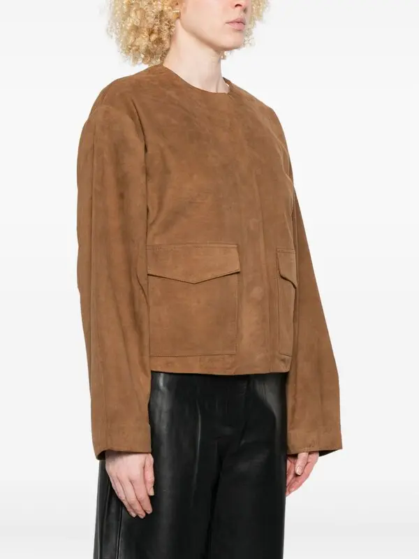 ST. AGNI Flap-pocket Suede Jacket