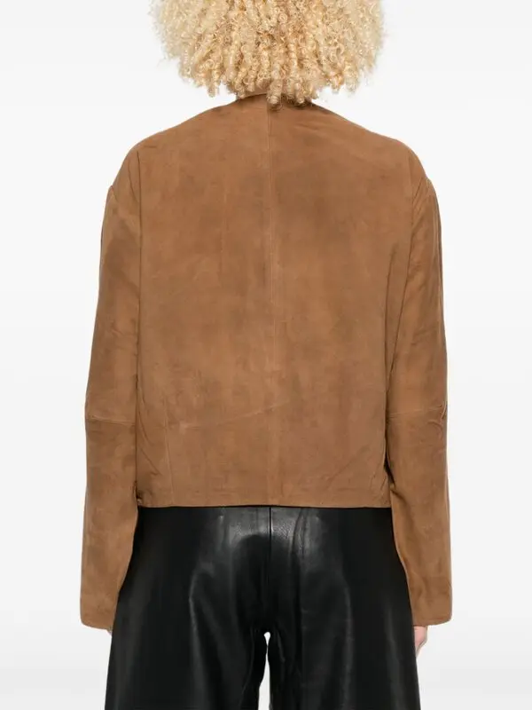 ST. AGNI Flap-pocket Suede Jacket