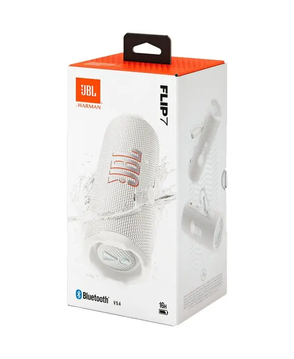JBL Flip 7 Waterproof Bluetooth Speaker - White