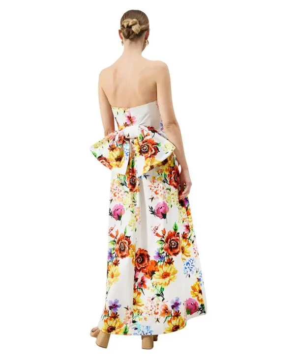 RO&ZO Annie Floral Dress With Bow Detail - Multi