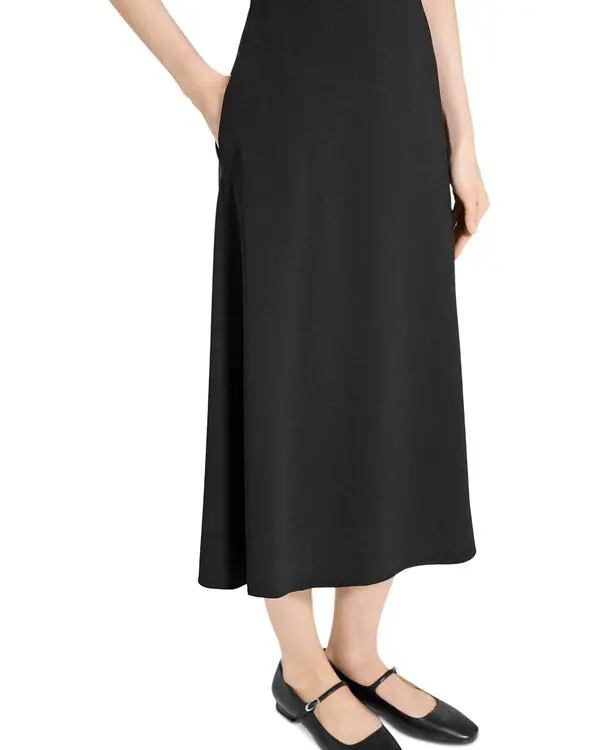 Theory Sleeveless Flared Midi Dress - Black - 60% Off | Editorialist