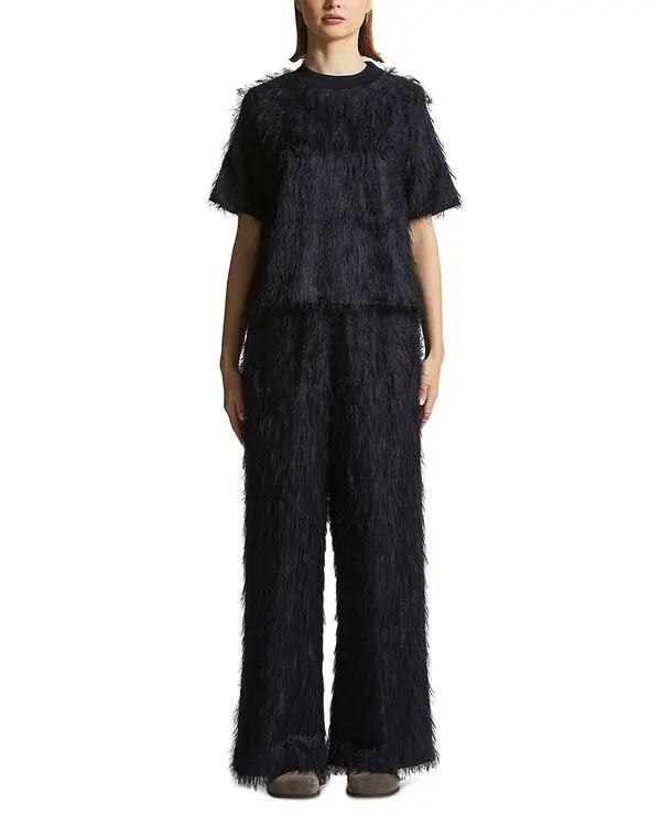 Peserico Faux Fur Wide Leg Trousers
