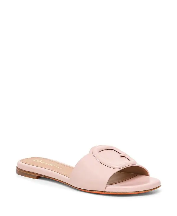 Santoni Leather Slide Sandal