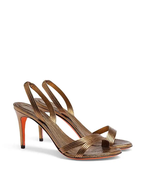 Santoni Leather Mid-heel Sandals