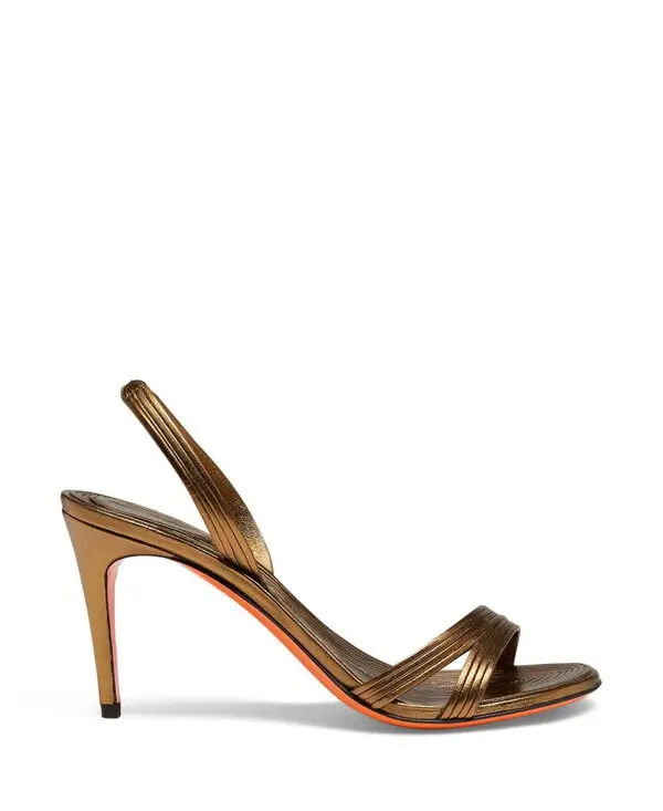 Santoni Leather Mid-heel Sandals