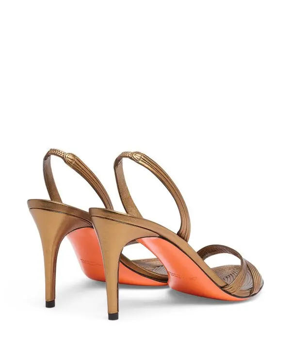 Santoni Leather Mid-heel Sandals
