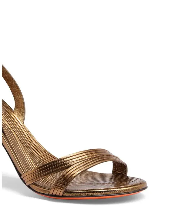 Santoni Leather Mid-heel Sandals