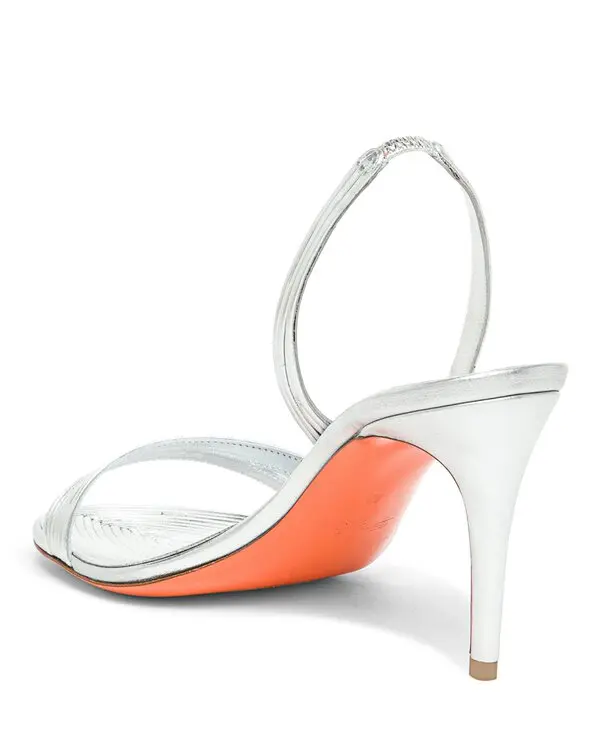 Santoni Leather Mid-heel Sandals - Silver
