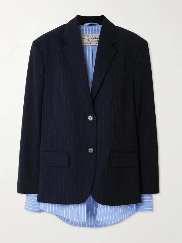 Acne Studios Layered Striped Twill Blazer