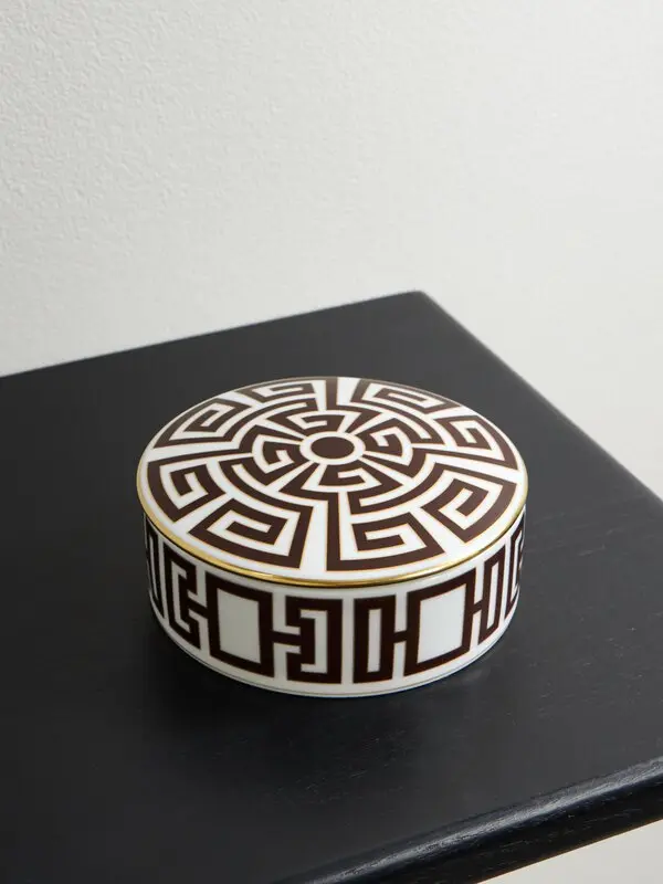 GINORI 1735 Gold-plated Porcelain Trinket Box - White