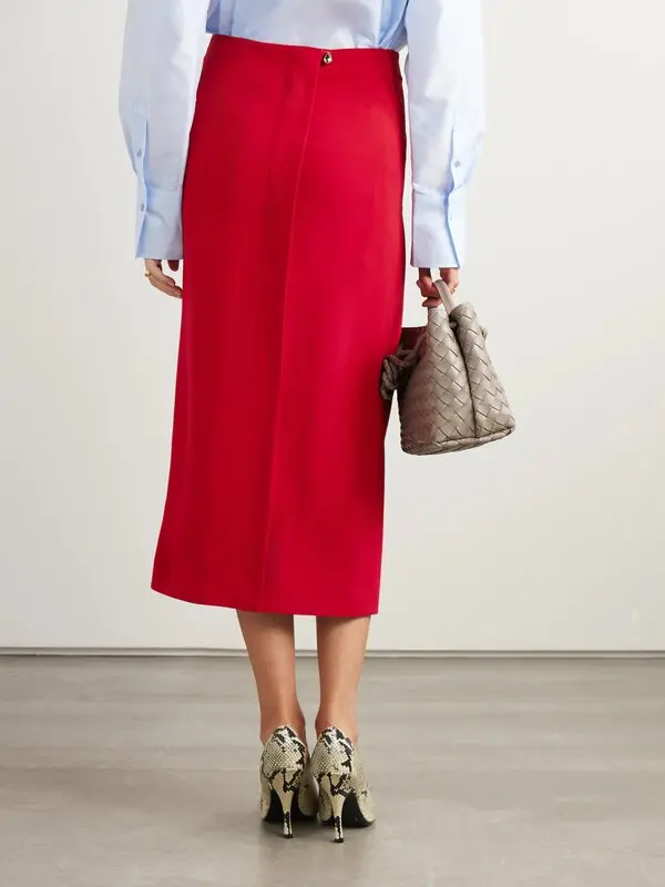 Carven Crepe Pencil Midi Skirt