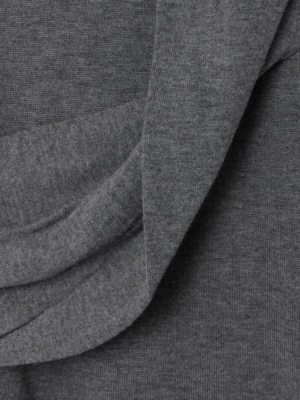 JW Anderson Tie-detailed Wrap-effect Knitted Maxi Dress - Gray