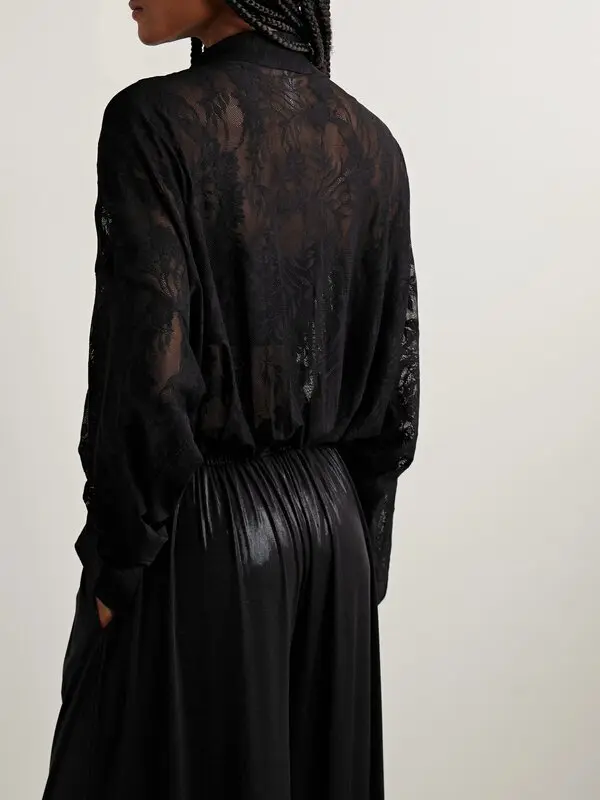 Norma Kamali Super Lace And Stretch-jersey Bodysuit