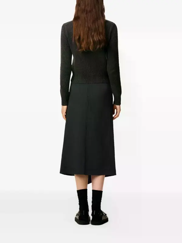 AMI Paris Asymmetrical Wrap Midi Skirt