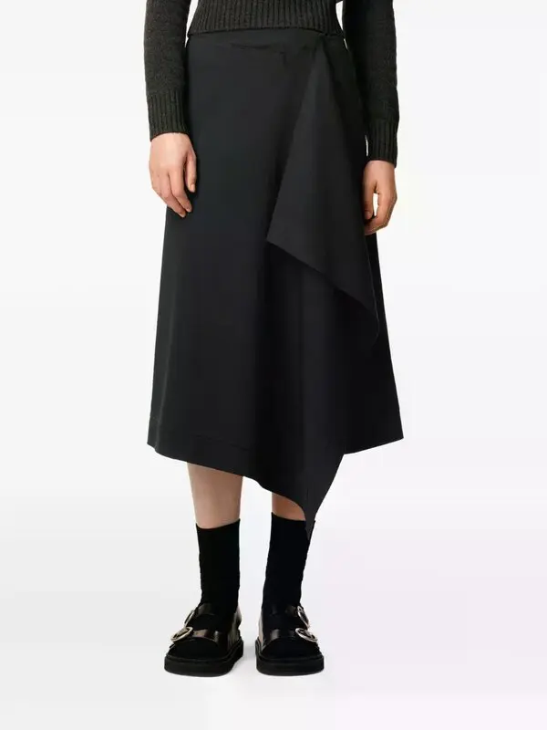 AMI Paris Asymmetrical Wrap Midi Skirt