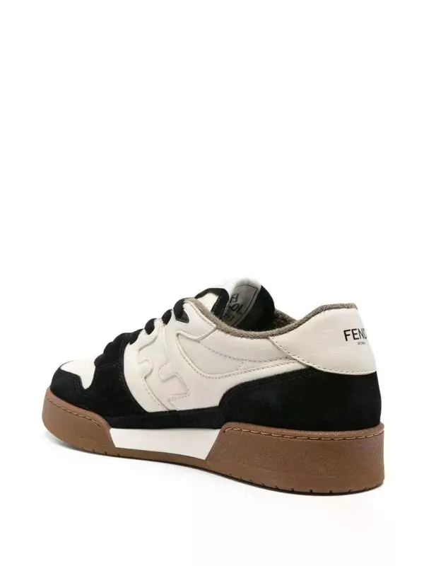 Fendi Match Leather And Suede Sneakers