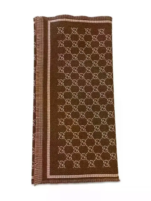 Gucci Gg-pattern Scarf - Brown