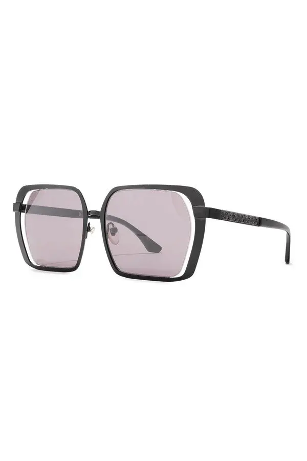 Natori Kintsu Metal Rectangle Sunglasses - Black