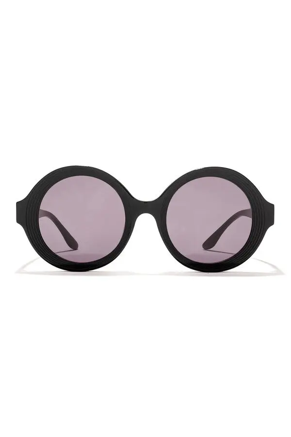 Natori Nami Acetate Round Sunglasses - Black