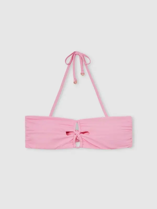 REISS Ari Cut-out Bandeau Bikini Top - Pink