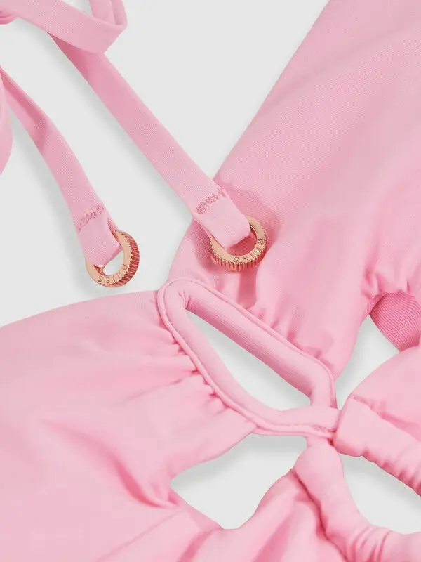 REISS Ari Cut-out Bandeau Bikini Top - Pink
