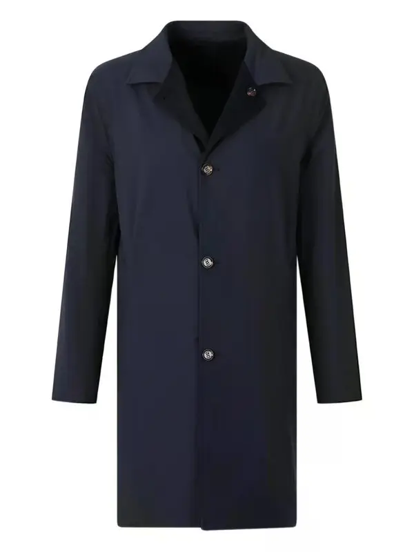 KIRED Button-fastening Collared Coat - Blue