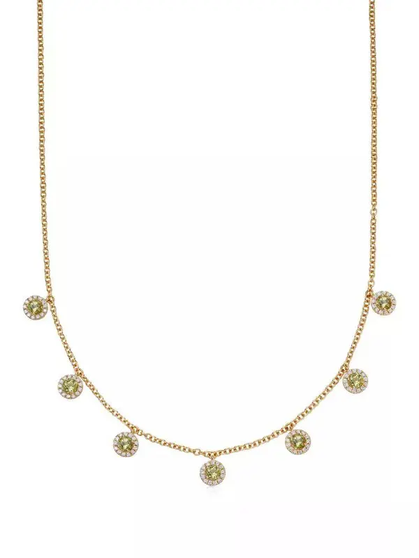 Kiki Mcdonough 18kt Yellow Grace Diamond And Peridot Necklace - Gold