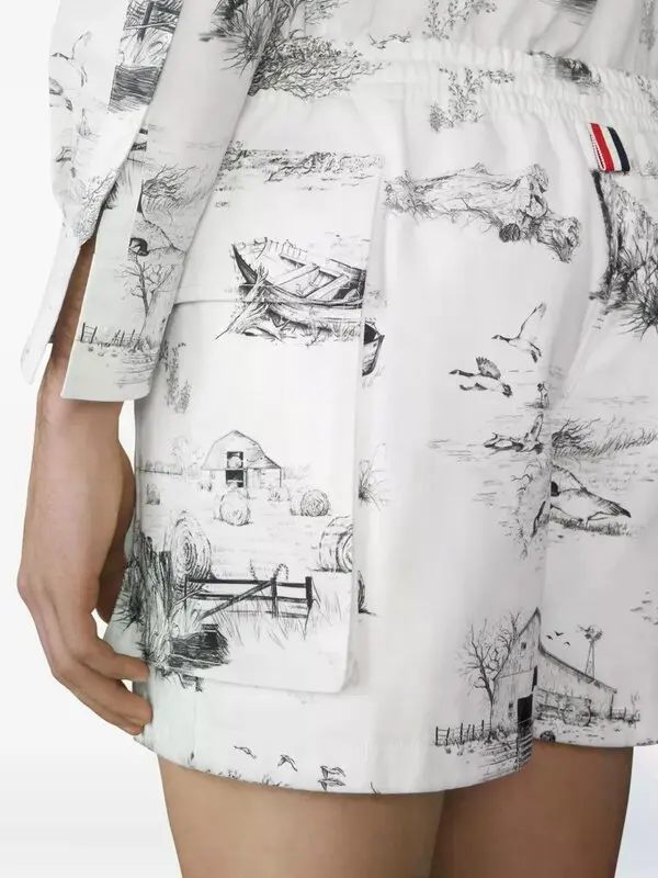 Thom Browne Graphic-print Cargo Shorts