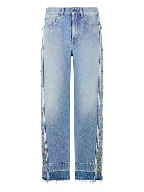 Roberto Cavalli Stud-embellished Straight Leg Jeans