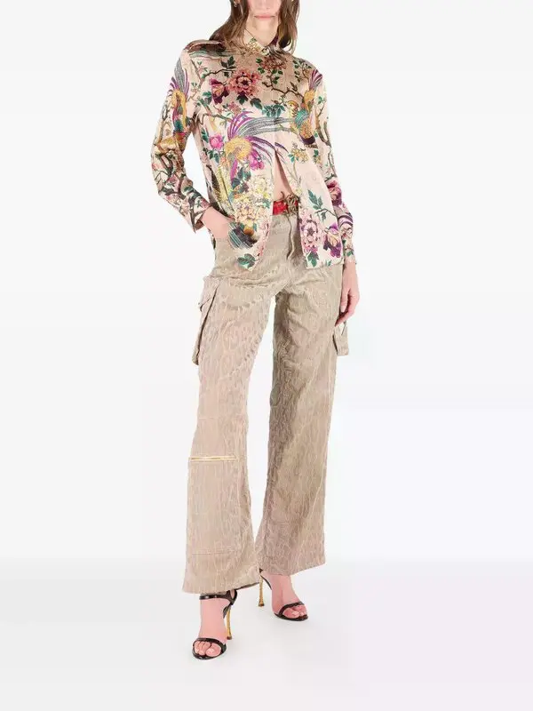 Roberto Cavalli Jaguar-print Cargo Pants
