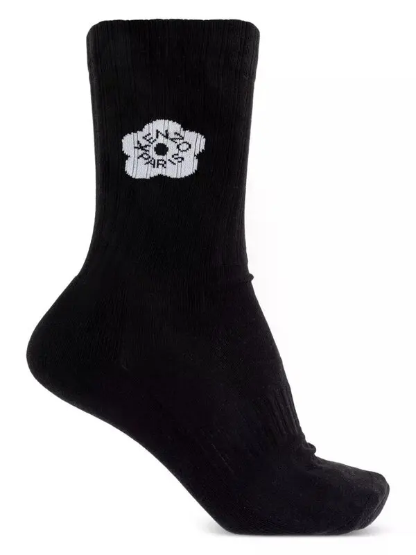 Kenzo Flower-logo Socks - Black