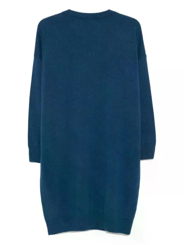 Incentive! Cashmere V-neck Cashmere Midi Dress - Blue