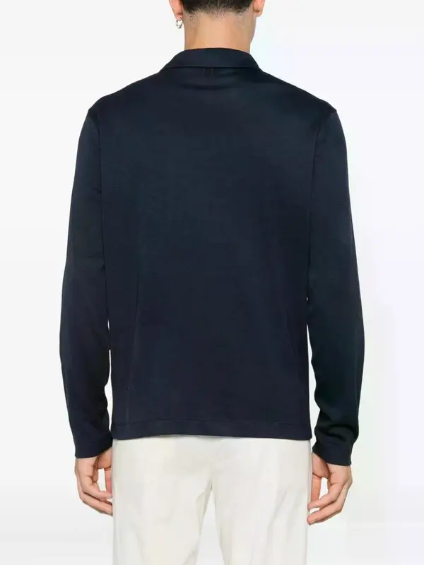 Canali Zip-neck Long-sleeve Sweater - Blue