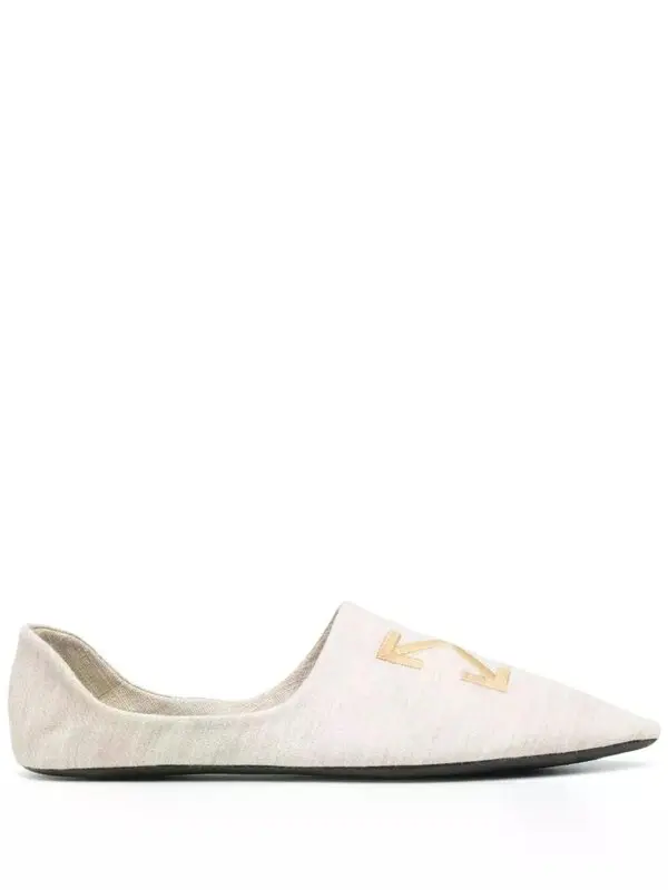 Off-White Embroidered Cross Shoes