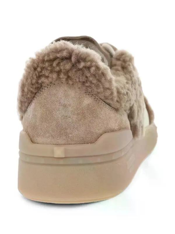 Valentino Garavani Shearling-trim Sneakers - Neutrals