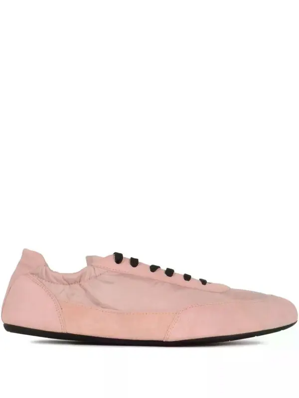 Prada Re-nylon And Suede Collapsible Sneakers - Pink