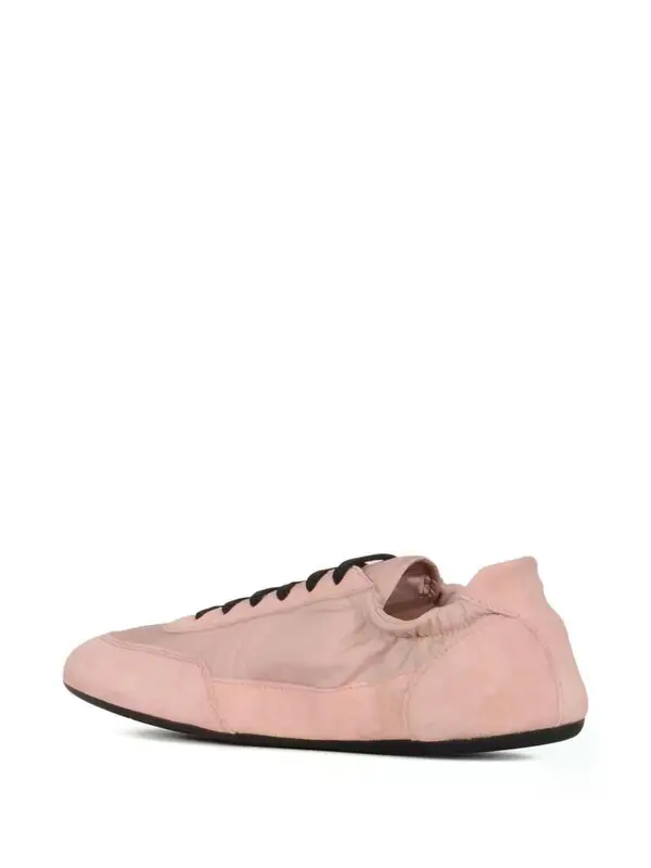 Prada Re-nylon And Suede Collapsible Sneakers - Pink