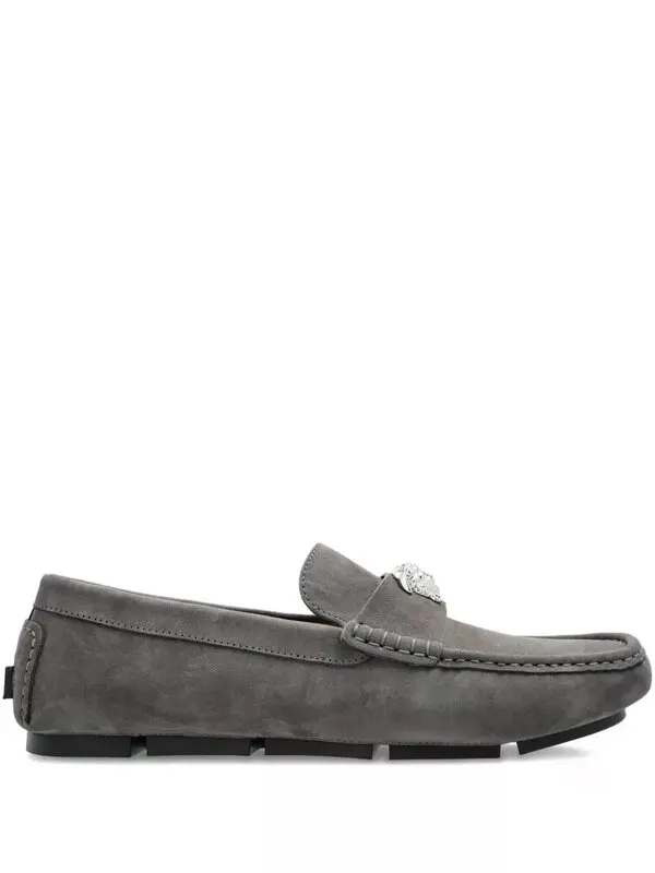 Versace La Medusa-embellished Loafers - Grey