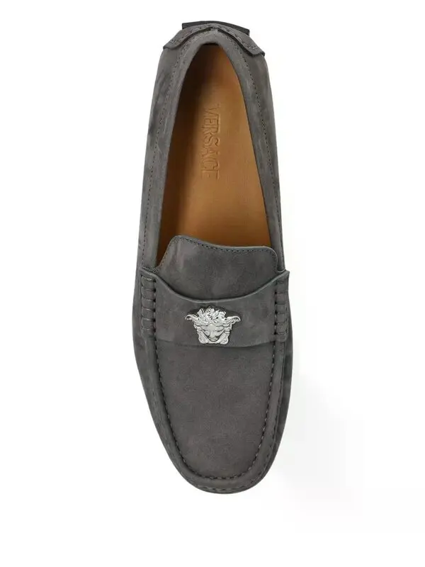 Versace La Medusa-embellished Loafers - Grey