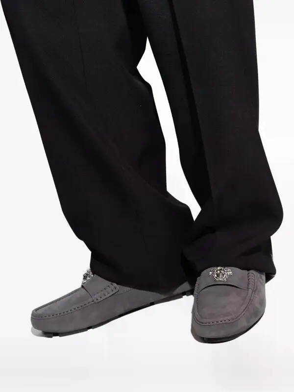 Versace La Medusa-embellished Loafers - Grey