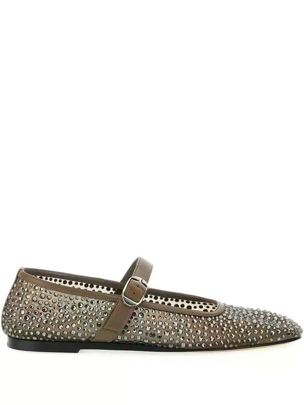 Le Monde Beryl Embellished Mary Jane Ballet Flats - Grey