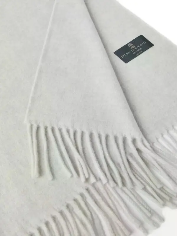Brunello Cucinelli Fringe Cashmere Scarf - Grey