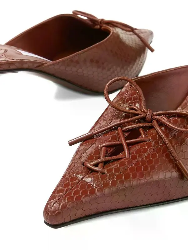 JIMMY CHOO 50mm Scarlett Lace-up Pointed-toe Mules - Brown