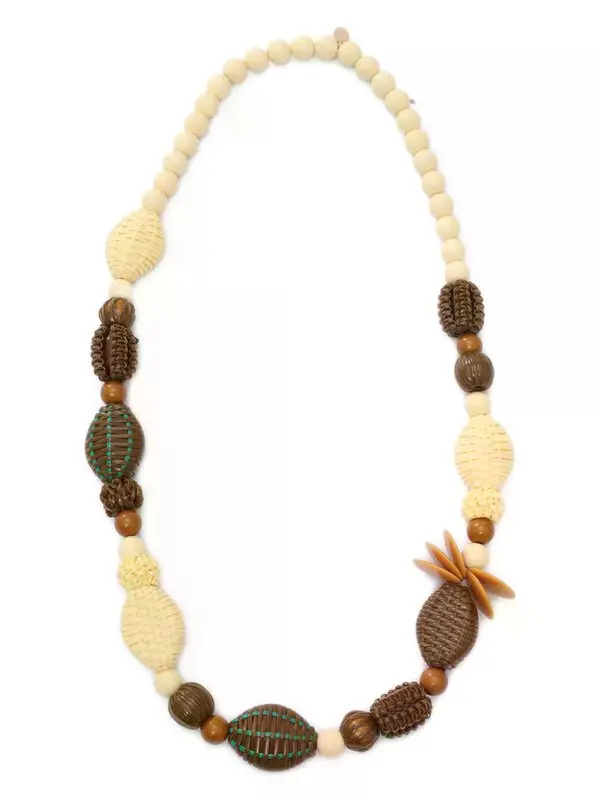 Max Mara Beaded Embellishment Necklace - Green