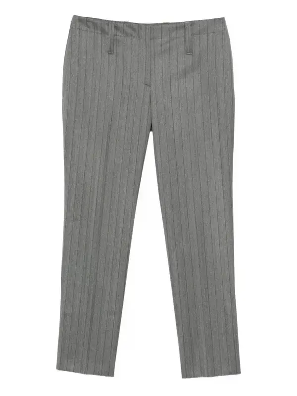 Alexander McQueen Pinstripe Wool Trousers - Grey