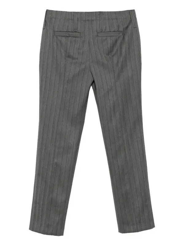 Alexander McQueen Pinstripe Wool Trousers - Grey