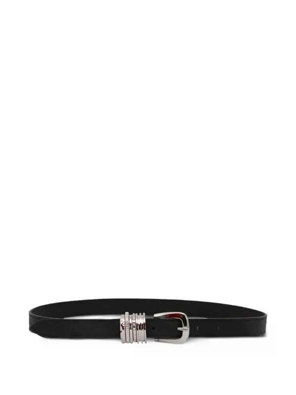 ORTIGNI Ring-buckle Leather Belt - Black