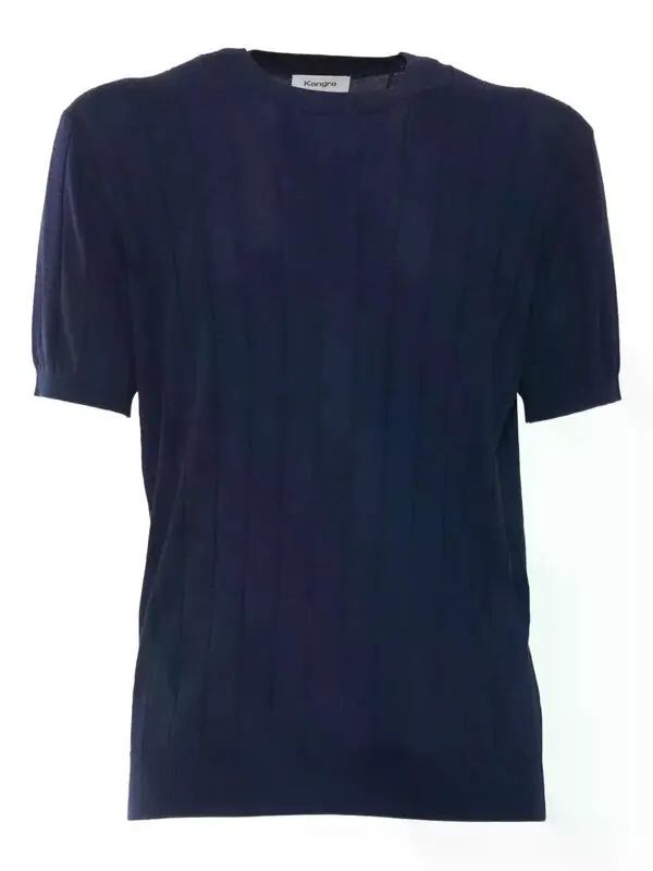 KANGRA Ribbed Crew-neck T-shirt - Blue