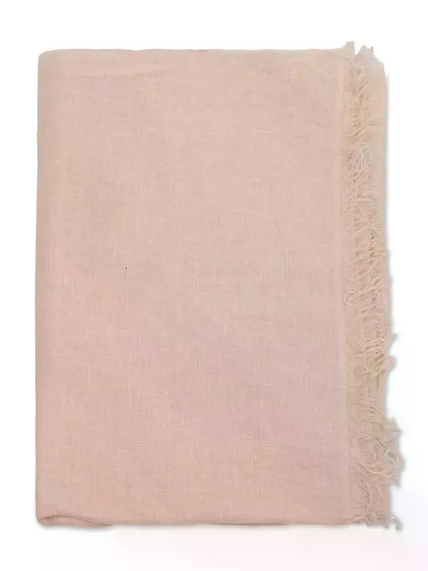 D'ANIELLO Arthur Fringed Linen Scarf - Pink