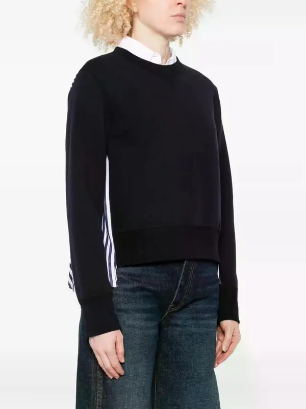 Sacai Cotton-blend Sweatshirt With Pleated Back Panel - Blue